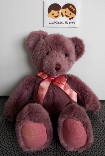 DOUDOU PELUCHE RUSS BERRY BEAR HUGS OURS FOURRURE MAUVE VIOLET 40 cm ...