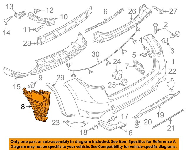 Porsche Cayenne 92a Rear Right Side Bumper Guide 95850537800 Genuine ...