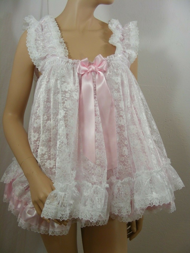 sissy dress ADULT baby satin ddlg babydoll negligee nighty fancy dress ...