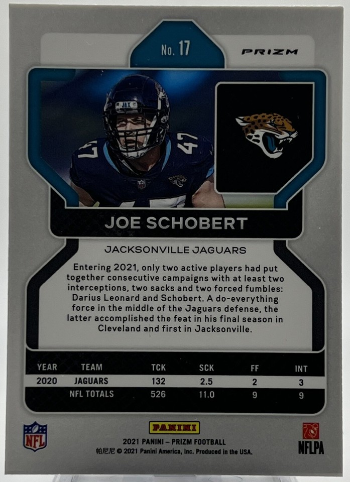 2021 Prizm Joe Schobert RED*WHITE*BLUE Prizm #17 Jaguars NM-MT+ 🔥🔥 | eBay