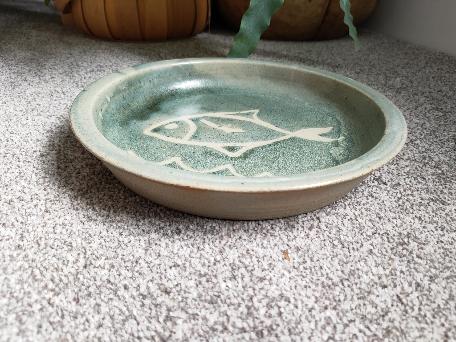 Large Graham Fern Porthleven Studio Pottery Bowl Plate Cornwall Fish ...