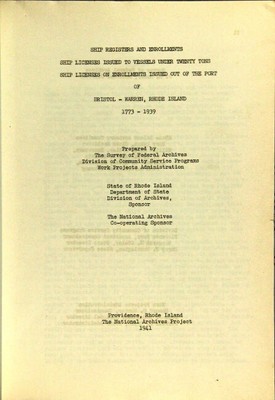 Ships documents of Rhode Island cover title Ship registers and ...