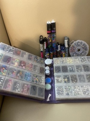 LOT of Beads in Plastic divider box, Glass, Plastic, Pearls Etc | eBay