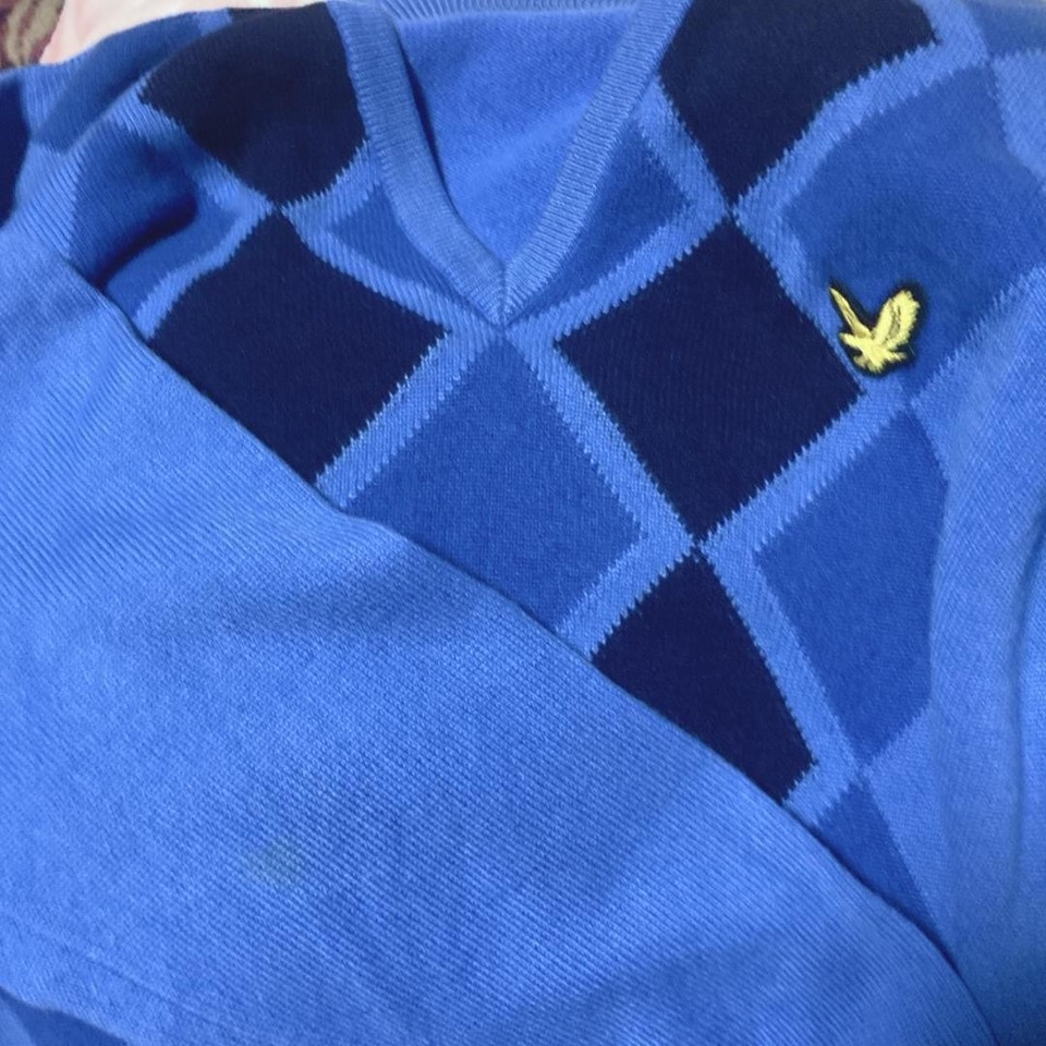 Lyle & Scott Vintage 1970s-80s Cashmere Argyle Sweater Scotland Made L ...