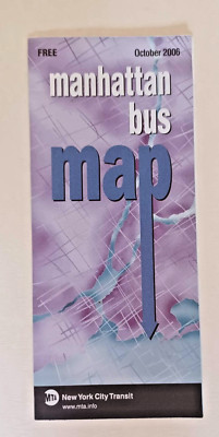 2006 Oct MANHATTAN Bus Map New York City NYC Transit Authority MTA ...