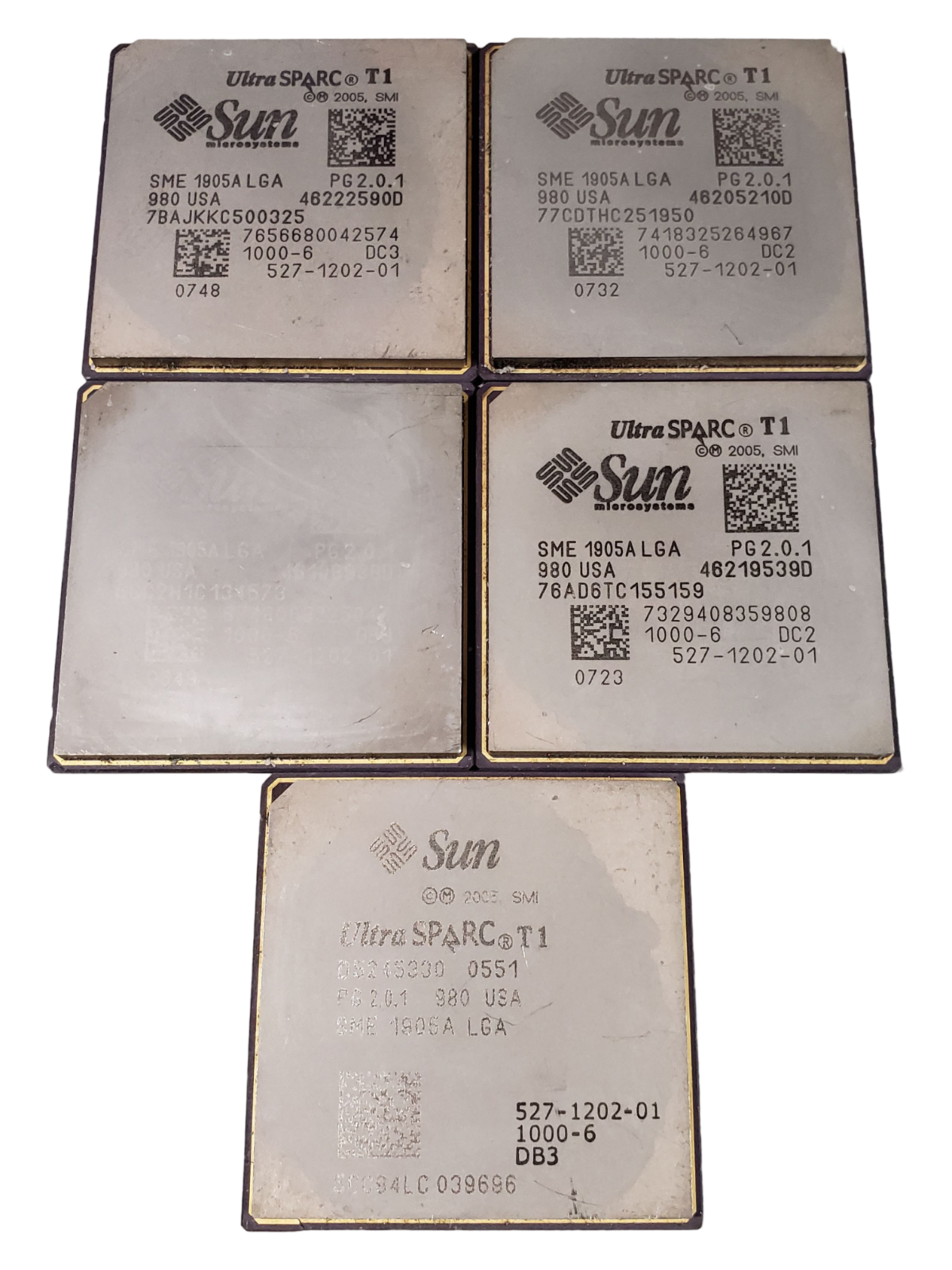 LOT OF 5 Sun Microsystems UltraSPARC T1 Ceramic Processor 527-1202-01 ...