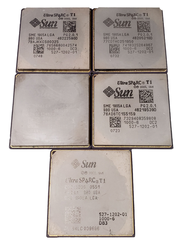 LOT OF 5 Sun Microsystems UltraSPARC T1 Ceramic Processor 527-1202-01 ...