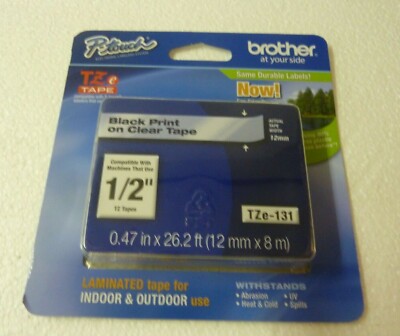 Brother Genuine P-Touch Tze-131 Label Tape 1/2" 12 mm Standard ...