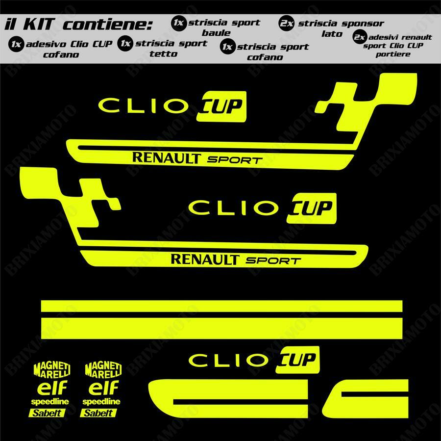 Adhesive Strips Roof Side Kit Renault Cup Racing for Clio Yellow | eBay
