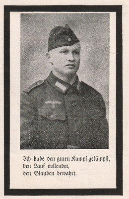 German WW2 Soldiers - Death Card * ORIGINAL ** Panzer Regt - 1943 ...