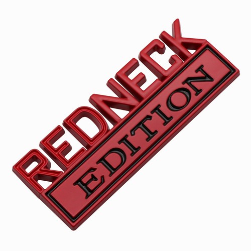 2pcs Red/Black REDNECK EDITION Emblems Fender Badge Car Truck Decal ...
