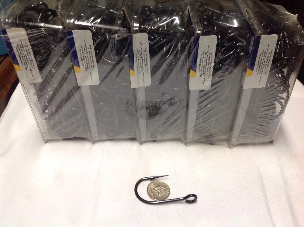 Mustad 9510 XXXC 8/0 Blued Steel Open Ring Salmon Muskie Lure Hooks Qty ...