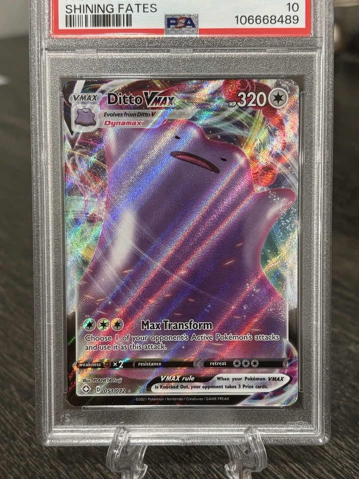 2021 POKEMON SWORD & SHIELD SHINING FATES #051 FULL ART/DITTO VMAX PSA ...