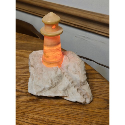 Alabaster and Stone Lighthouse Night Light / Lamp | eBay