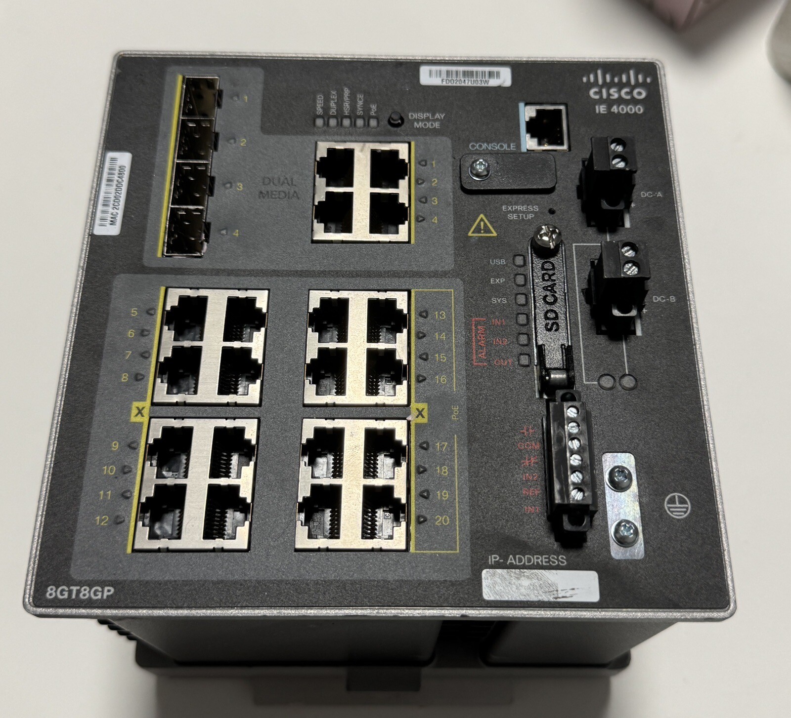 Cisco IE-4000-8GT8GP4G-E w/ PWR-IE170W-PC-AC w/ Rack Kit | eBay