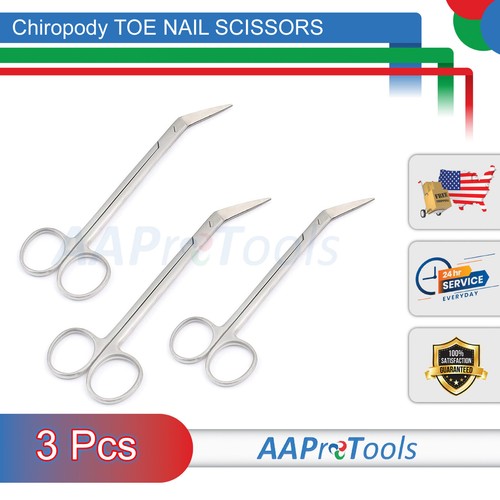 3X Podiatry Surgery Toe Nail Scissors Angled Cuticle Shears Manicure ...