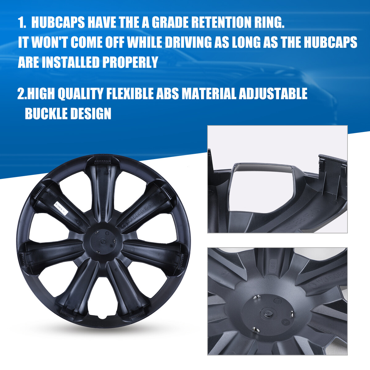 14" 15" Wheel Covers Snap On Full Hub Caps Fit Tire R14 R15 Steel Rim ...