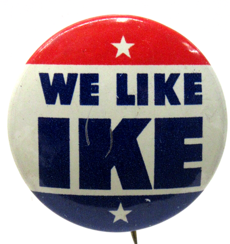 1950's WE LIKE IKE president 7/8" tin litho pinback button ^ | eBay