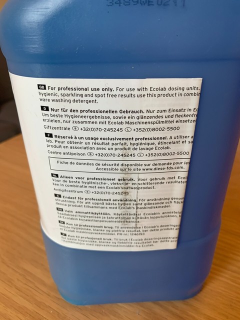 Ecolab Clear Dry Classic 5 Litre Rinse Aid Glass Concentrated Pub Bar ...