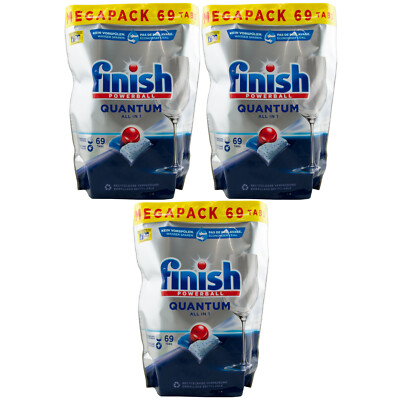 Finish Quantum All IN 1 Pasticche 3 x 69 Pasticche Tab x Lavastoviglie ...