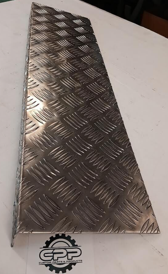 DOOR STEP TREAD PLATE Angle 8" x 2" Anti Slip Aluminium CHEQUER PLATE ...