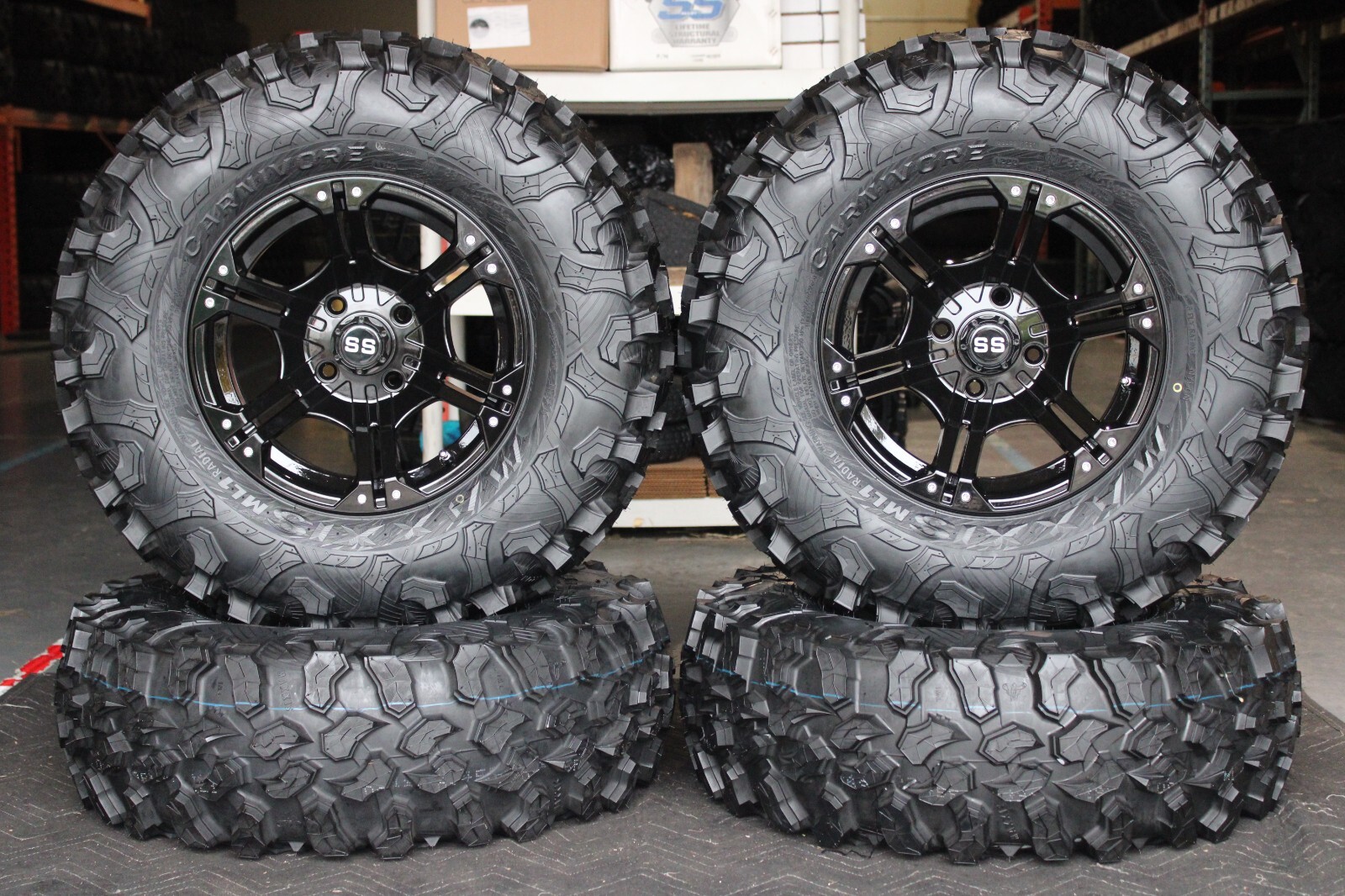 KING QUAD 750 28" CARNIVORE RADIAL ATV TIRE 14" VIPER BLK WHEEL KIT ...