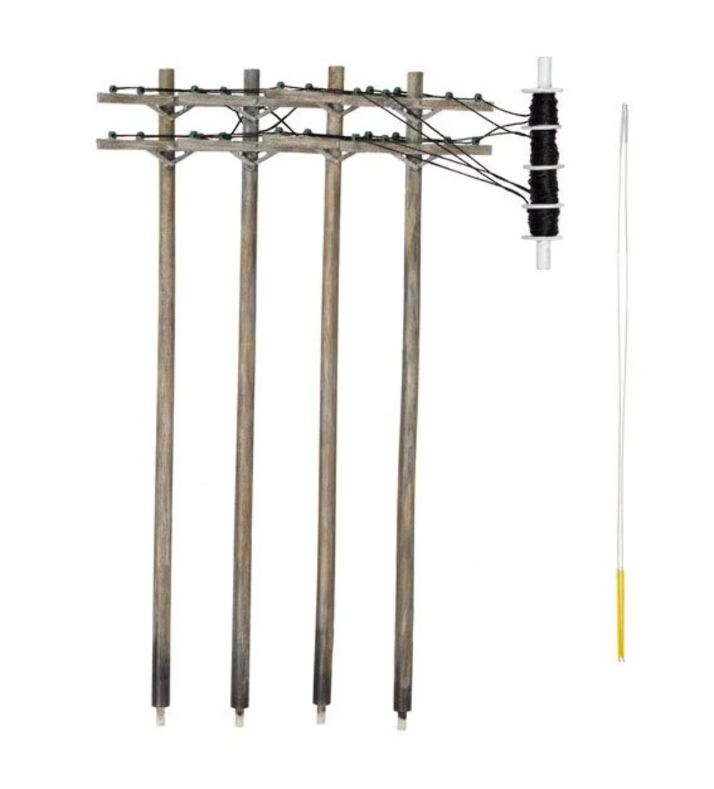 Woodland Scenics US2266 HO Scale Pre-Wired Utility Poles with Double ...