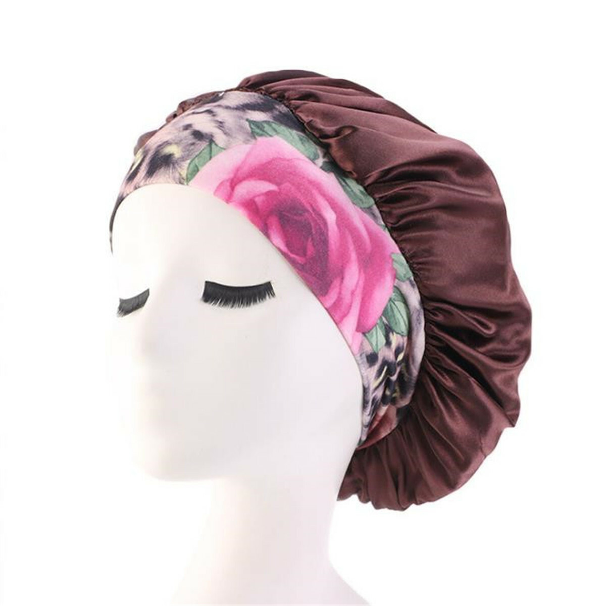 Women Hairdressing shower Hat Reusable Satin Sleep Hair Head Cover ...