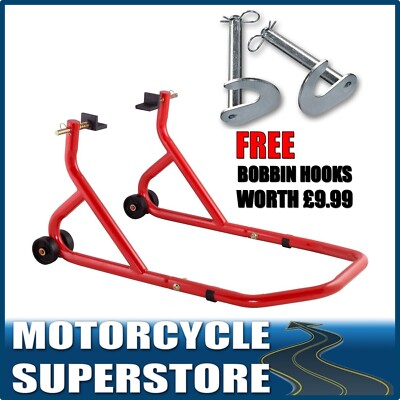 Motorcycle Paddock Stand Rear Wheel Motorbike Swing Arm Cups + Free ...
