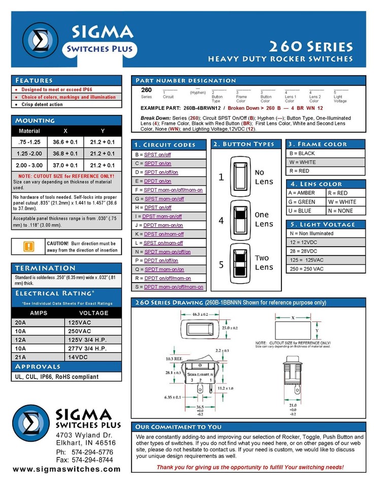 Sigma Switches 201D-27 12V 3-Way Rocker Switch ON/OFF/ON, Black | eBay