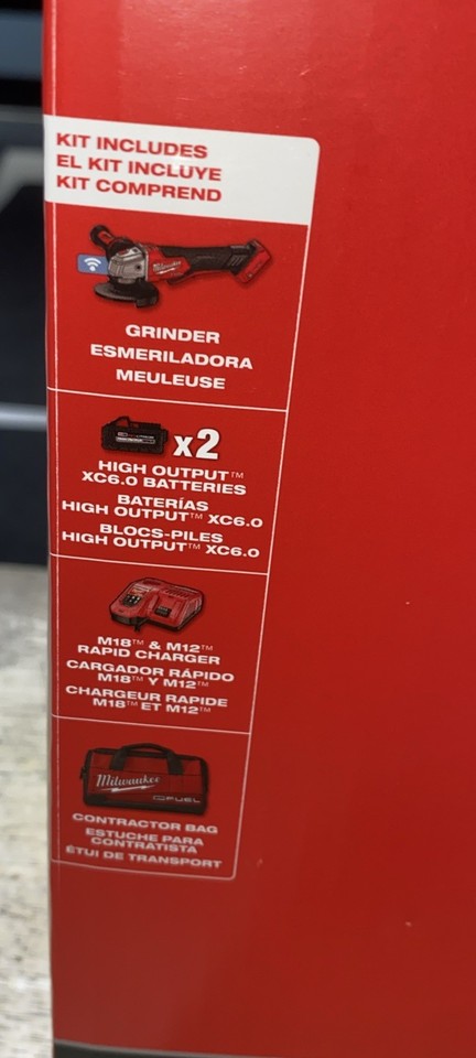 Milwaukee Tool 2882-22 M18 Fuel 4-1/2 In. / 5 In. Braking Grinder With ...