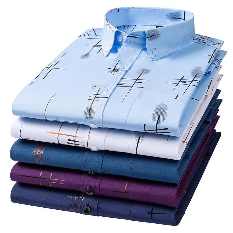 Men's Dress Shirts Long Sleeves Business Botton Down Non Iron Casual ...