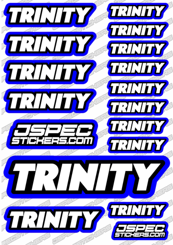 TRINITY RC STICKER DECAL SHEET JSPEC STICKERS EP BRUSHLESS BATTERY LIPO ...