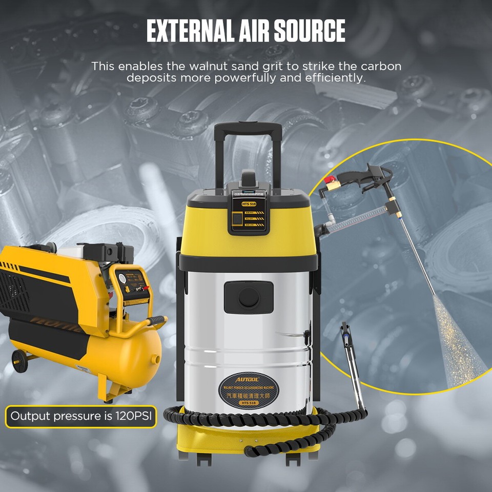 AUTOOL Walnut Blasting Blaster Machine Engine Intake Valve Carbon ...