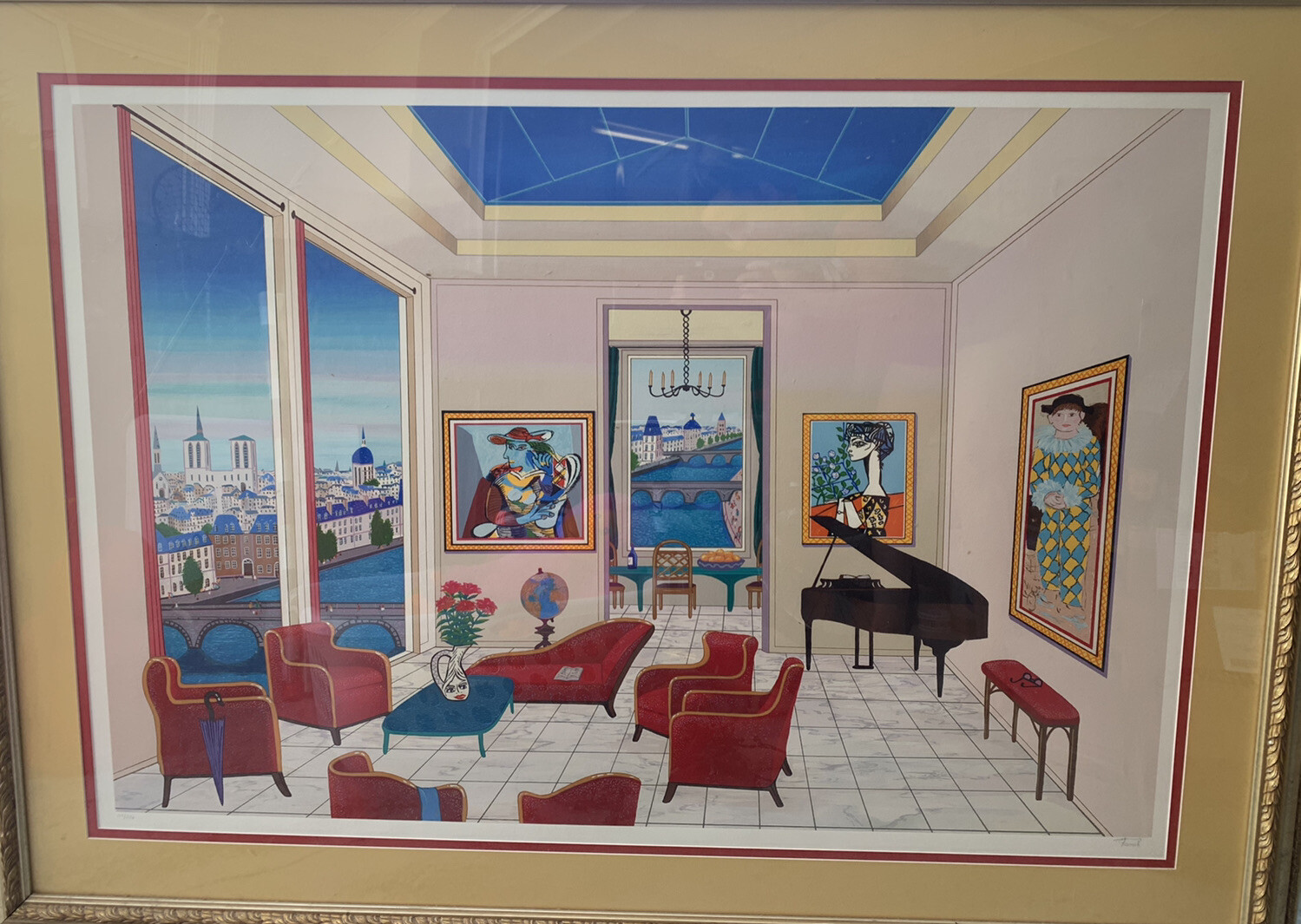 FANCH LEDAN INTERIOR WITH 4 Picasso’s SERIGRAPH SIGNED AND NUMBERED 119 ...