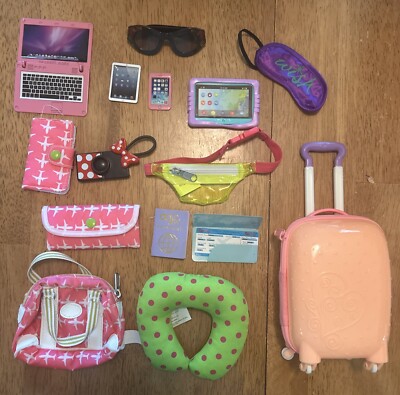 Cute 15 Pc Lot OG Our Generation Doll Accessories Travel Suitcase ...