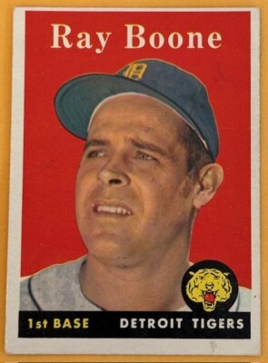 1958 Topps #185 Ray Boone Detroit Tigers EX+ No Creases | eBay