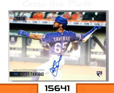 1-2021 TOPPS STADIUM CLUB ROOKIE AUTO LEODY TAVERAS RANGERS CARD#SCBA ...