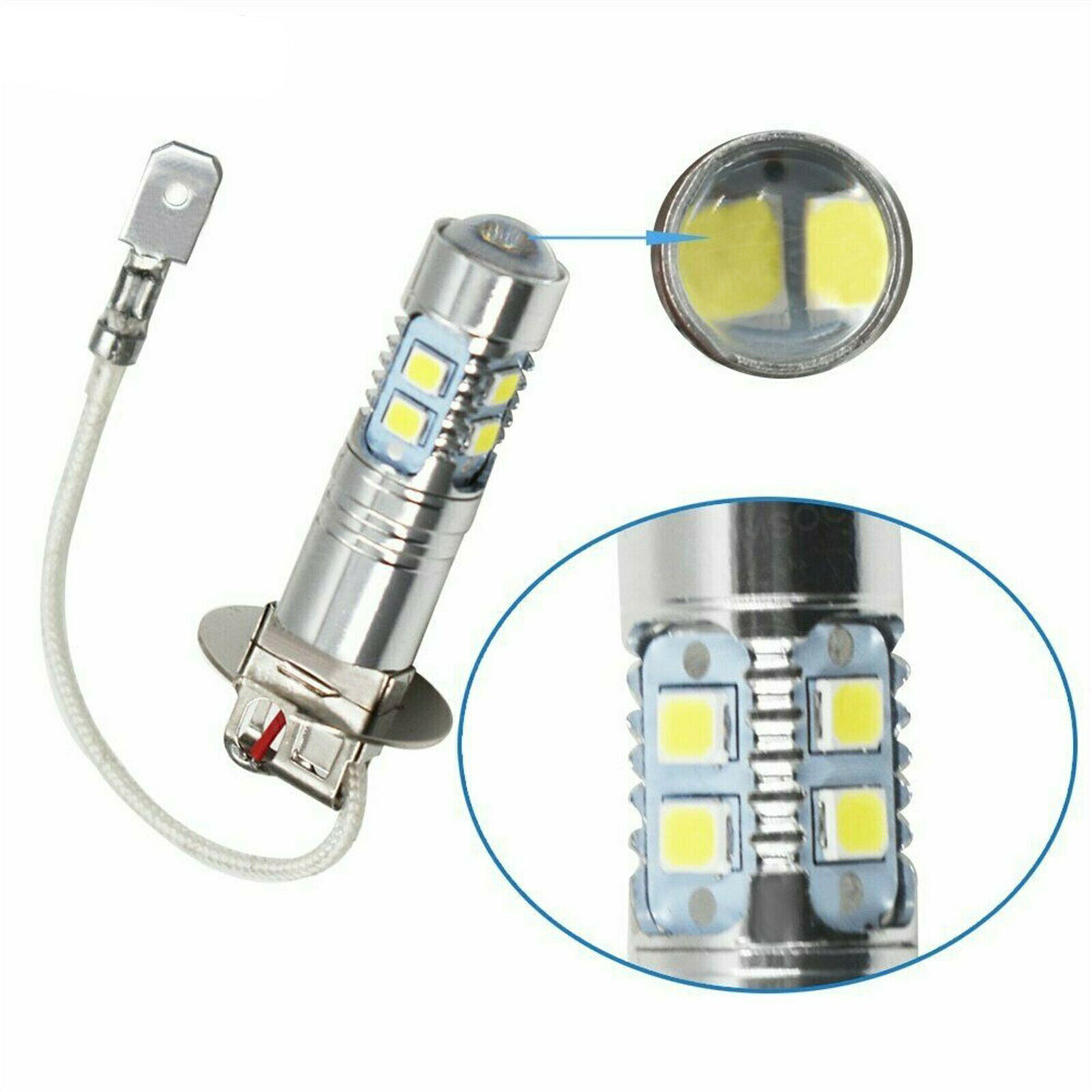 2X H3 LED Fog Driving Light Bulb Foglight Bulbs 6000K White High Power ...