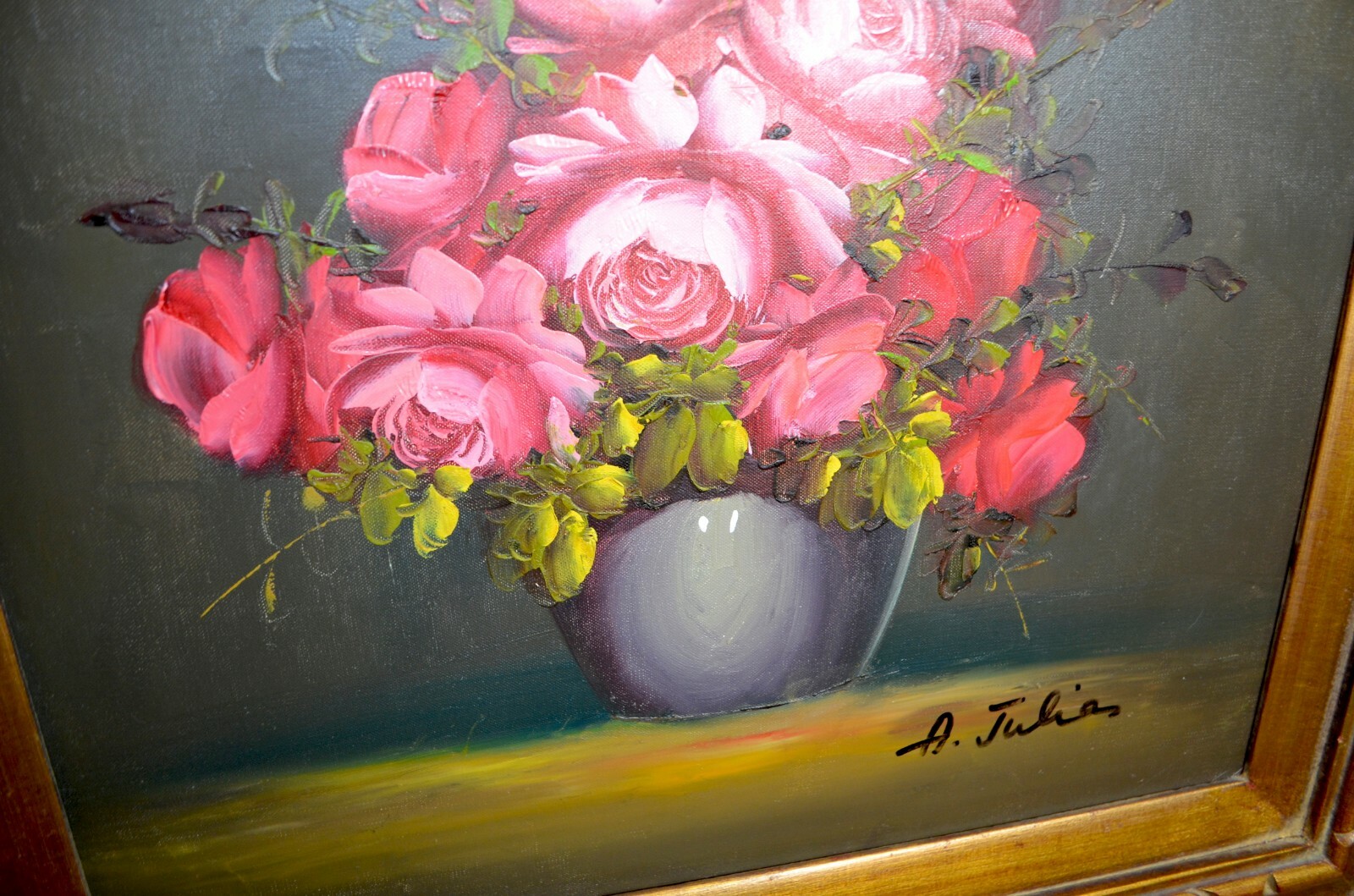 Original Framed OIL PAINTING BY ANN JULIA RANT Floral | eBay