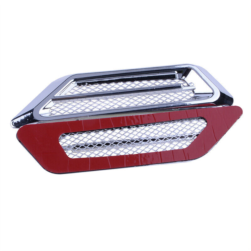 2PCS Chrome Silver Car Exterior Hood Air Flow Fender Side Vent Intake ...