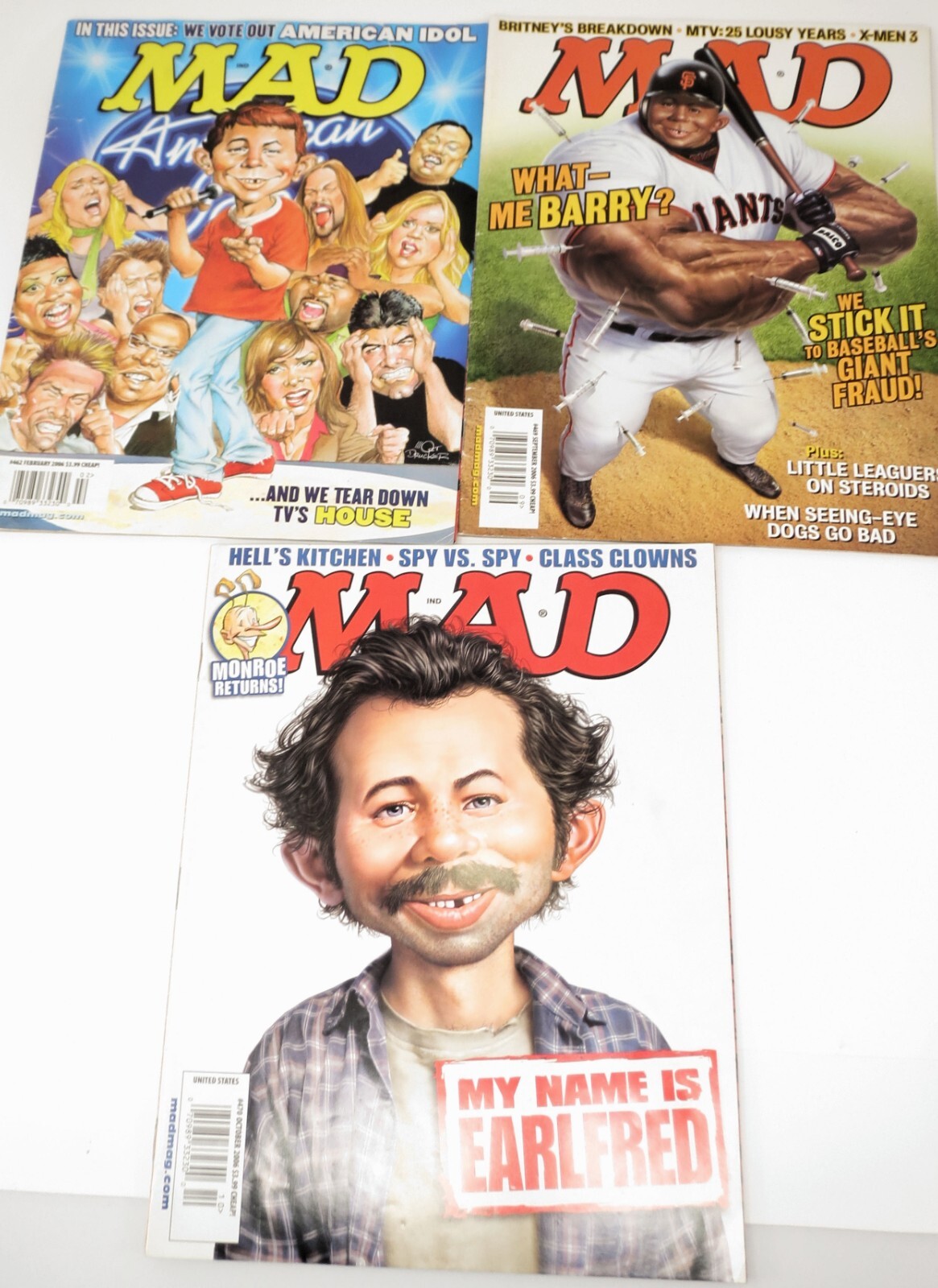 MAD Magazine 2006 LOT 3 Excellent Cond #462, 469, 470 American Idol ...