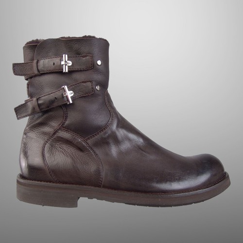 CESARE PACIOTTI SHEARLING LEATHER BOOTS US 9 ITALIAN DESIGNER MENS ...