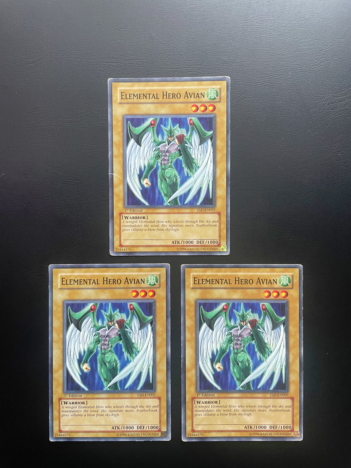 Yugioh Elemental Hero Avian YSD-EN007 Common 1st Edition Damaged X3 | eBay