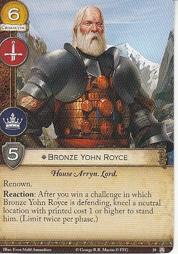 3 x Bronze Yohn Royce AGoT LCG 2.0 Game of Thrones Kings of the Isles ...