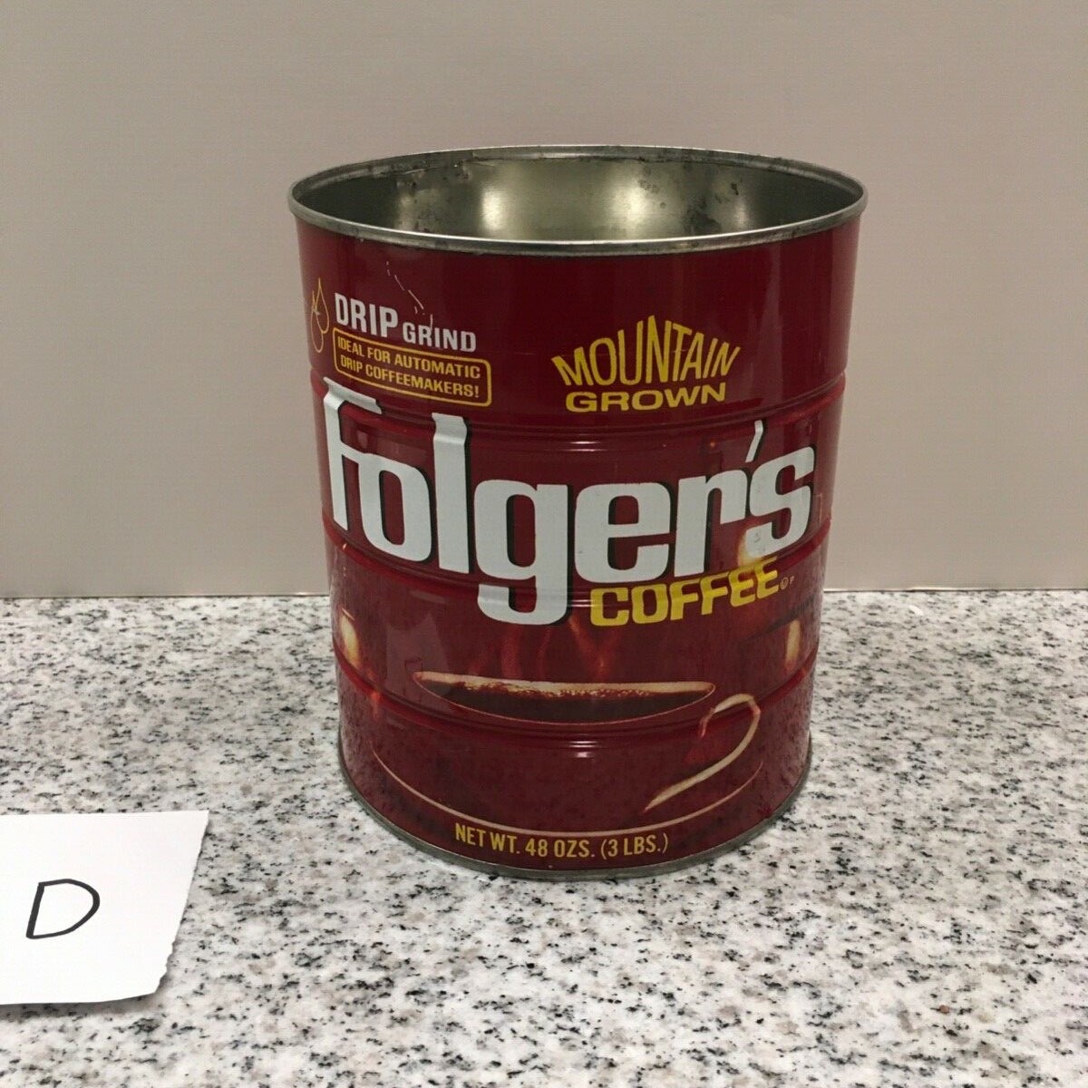 Vintage Folger's Coffee 3lb Can Electric Grind Cup & Saucer Drip 48oz D ...