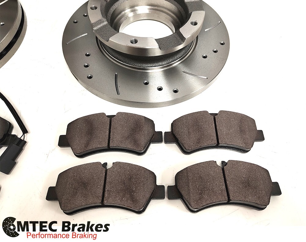 Ford Transit Custom Front & Rear Drilled & Grooved Brake Discs Pads 2.2 ...