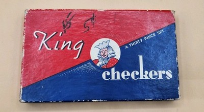 Vintage King Checkers Game Wood Playing Pieces in Box | eBay