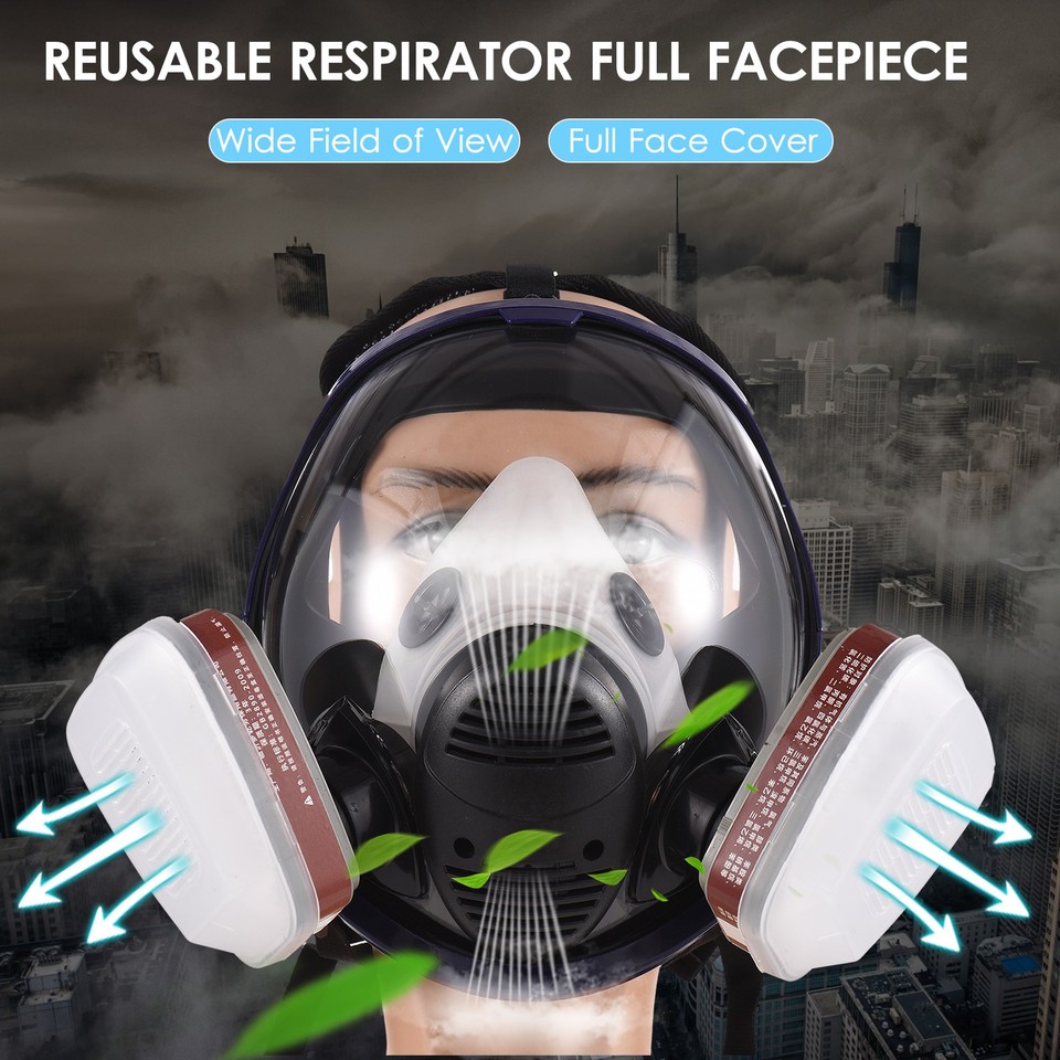 Breathable Safety Full Face Shield Mask for Paint & Chemical Vapors ...