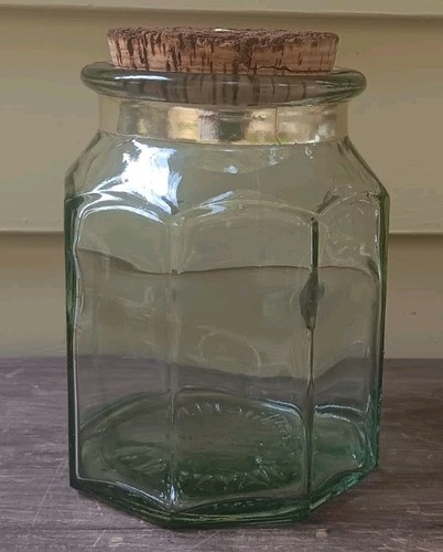Ben Rickert Wayne, NJ 8-sided 6 1/4" Green Tint Glass Jar Made In Spain ...